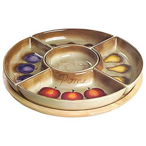 Tabletops Unlimited Fruition 6 Pc Lazy Susan (4 Sides, 1 Center, Base)