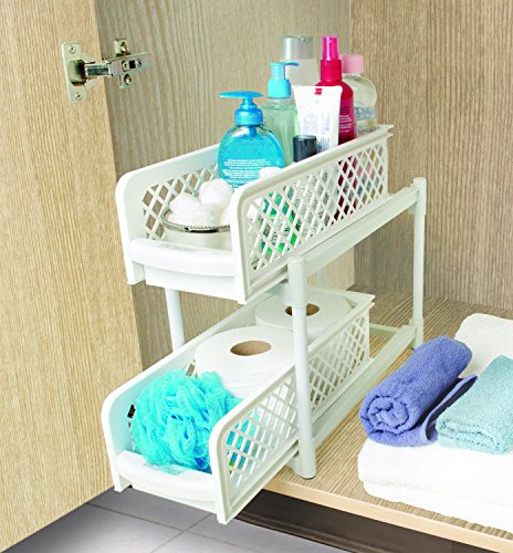 BASKET DRAWERS 15" Versatile 2 Tier Portable Sliding