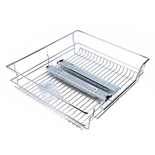 Pull Out Cabinet Organizer, Electroplated Stainless Steel Wire Basket, Under Shelf Storage Basket Sliding Organizer Drawer for Installation into 600mm Wide Kitchen Carcass