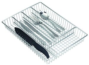 kitchen craft metal wire cutlery tray with 5 sections, 36 x 26 cm (14″ x 10″)