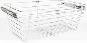 chrome closet pullout basket 14″d x 17″w x 11″h