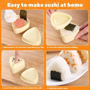 8 Pack Onigiri Mold, Rice Mold Musubi Maker Kit, Spam Musubi Maker Press, Rice Ball Mold Shake Sushi Makers Mold for Kids Lunch Bento and Home DIY