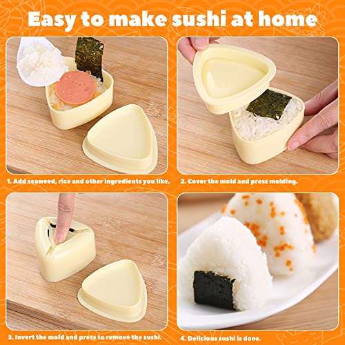 8 Pack Onigiri Mold, Rice Mold Musubi Maker Kit, Spam Musubi Maker Press, Rice Ball Mold Shake Sushi Makers Mold for Kids Lunch Bento and Home DIY