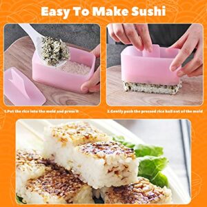 8 Pack Onigiri Mold, Rice Mold Musubi Maker Kit, Spam Musubi Maker Press, Rice Ball Mold Shake Sushi Makers Mold for Kids Lunch Bento and Home DIY