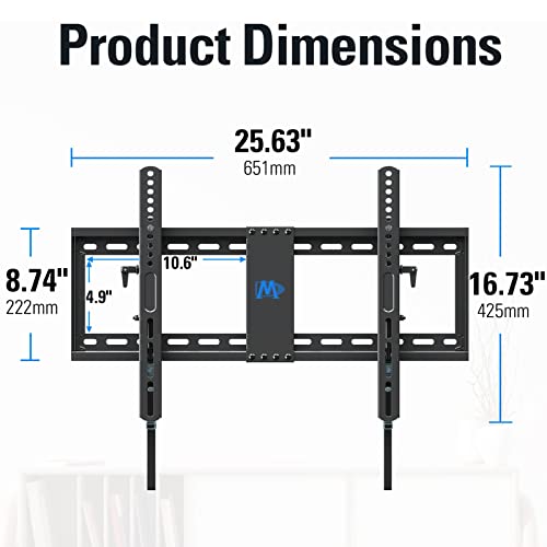 Mounting Dream Advanced Tilt TV Wall Mount for Most 42-90 Inch TVs, Premium Wall Mount TV Bracket with Full Tilt Extension up to 7 inch, Fits 16", 18", 24" Studs, Max VESA 600x400mm and 120LBS MD2104