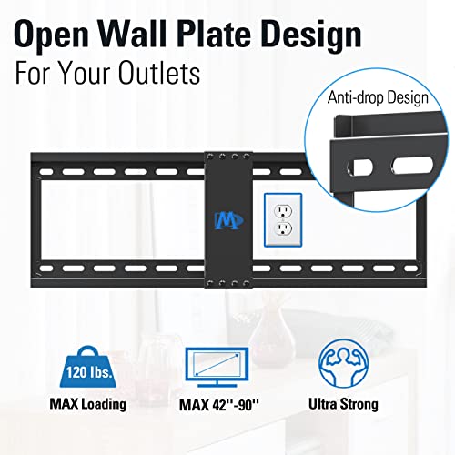 Mounting Dream Advanced Tilt TV Wall Mount for Most 42-90 Inch TVs, Premium Wall Mount TV Bracket with Full Tilt Extension up to 7 inch, Fits 16", 18", 24" Studs, Max VESA 600x400mm and 120LBS MD2104