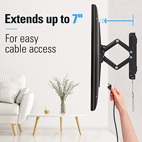 Mounting Dream Advanced Tilt TV Wall Mount for Most 42-90 Inch TVs, Premium Wall Mount TV Bracket with Full Tilt Extension up to 7 inch, Fits 16", 18", 24" Studs, Max VESA 600x400mm and 120LBS MD2104