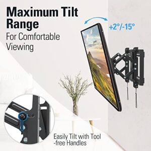 Mounting Dream Advanced Tilt TV Wall Mount for Most 42-90 Inch TVs, Premium Wall Mount TV Bracket with Full Tilt Extension up to 7 inch, Fits 16", 18", 24" Studs, Max VESA 600x400mm and 120LBS MD2104