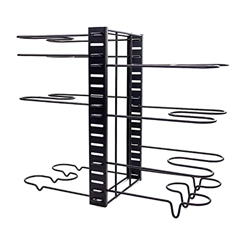 Pot Rack Organizers, Lid Organizer for Pots and Pans, 8 Tiers Pots and Pans Organizer with 3 DIY Methods, Adjustable Pot Lid Holders Pan Rack for Kitchen Counter and Cabinet by KAUKKO (KKS21-8 Tiers)