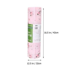 DOITOOL 2 Rolls Waterproof Shelf Liners Kitchen Drawer Mats Anti- Oil Rose Strawberry Printed Cupboard Pad Refrigerator Liners Table Place Mat for Kitchen Cabinet