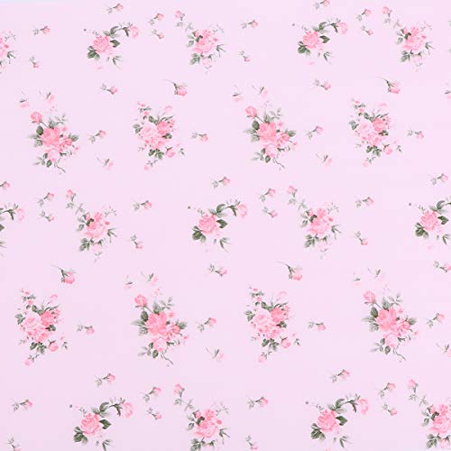 DOITOOL 2 Rolls Waterproof Shelf Liners Kitchen Drawer Mats Anti- Oil Rose Strawberry Printed Cupboard Pad Refrigerator Liners Table Place Mat for Kitchen Cabinet