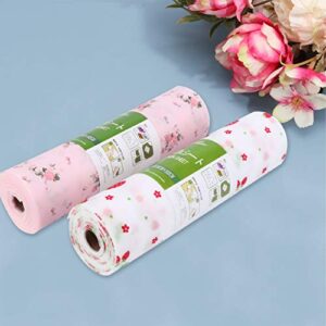 DOITOOL 2 Rolls Waterproof Shelf Liners Kitchen Drawer Mats Anti- Oil Rose Strawberry Printed Cupboard Pad Refrigerator Liners Table Place Mat for Kitchen Cabinet