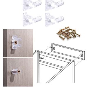 False Front Cabinet Clips, Hosrnovo 4 Pairs with Screws Reinforced Sink Tip-Out Snap for Kitchen Cabinet Drawer Fronts Replace/2 Drawers