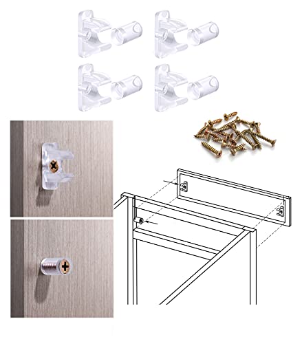 False Front Cabinet Clips, Hosrnovo 4 Pairs with Screws Reinforced Sink Tip-Out Snap for Kitchen Cabinet Drawer Fronts Replace/2 Drawers