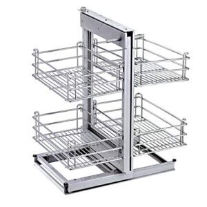 bblhome pull out wire basket for kitchen cabinet organizer, 4 sliding shelves