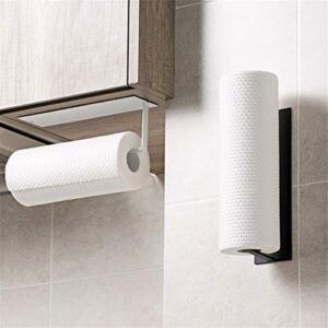 Votono Towel Rack Self Adhesive Toilet Paper Roll Holder Wall Hanging Rack Wall Mounted Kitchen Washroom (2 Pack Black)