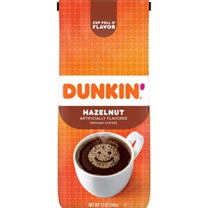 dunkin’ hazelnut flavored ground coffee, 12 ounces