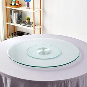 50-120cm rotating tray large lazy susan turntable silent serving plate, round tempered glass turntable swivel tray, 8mm thick 24″ 36″ 40″ anti-tilt spinning tray dining table centerpiece