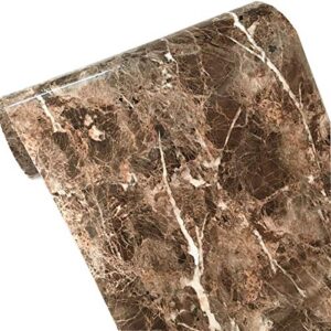 upredo brown marble contact paper granite look marble effect countertops gloss vinyl kitchen bathroom table desk sticker film 12inch by 79inch (brown)