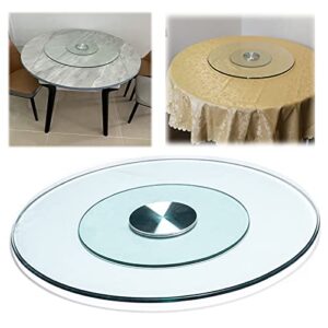 dining table turntable lazy susan: tempered glass 360 degree turntable – rotating countertop serving tray for your dining table, kitchen counters – transparent 24″ 28″ 36″ (size : 70cm/27.6in)