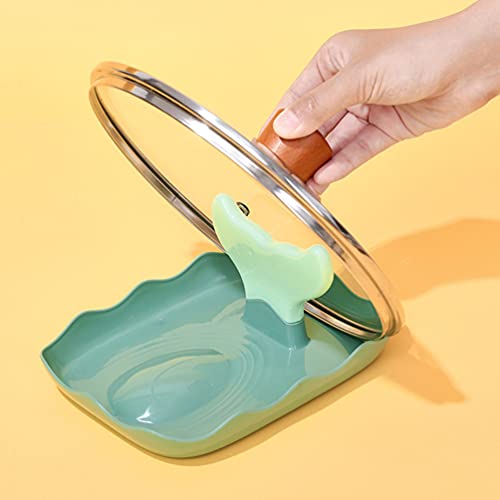 Hemoton 3Pcs Pot Lid Holder Stand Mermaid Fish Tail Spoon Rest Utensil Holder Pan Cover Rack Shelf Cutting Board Organizer Drip Tray for Spatula Ladle Phone 3 Colors