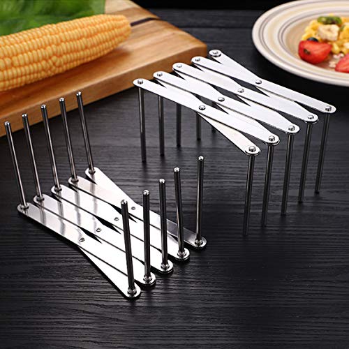 2Pcs Kitchen Dish Plate Pot Lid Organizer Holder Adjustable Length Stainless Steel Chopping Board Organizer Stand Holder Countertop Drain Storage Shelf for Pan Lids, Plates, Dishes, Cutting Boards