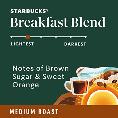 Starbucks Breakast Blend Medium Roast Ground Coffee, 18 Ounce (Pack of 1)