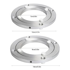 Buachois Aluminum LazySusan Heavy Duty Metal Rotating Bearing Turntable Ring SwivelPlate Hardware for Glass Top Wood Top (5inch)