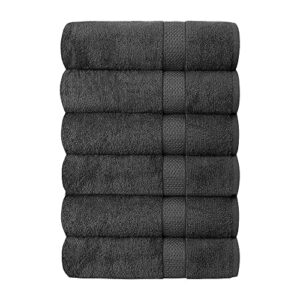 quba linen luxury hotel & spa 100% cotton bath towels set of 6 – 24×48 inch ultra soft large bath towel set highly absorbent daily usage ideal for pool and gym pack of 6 – lightweight