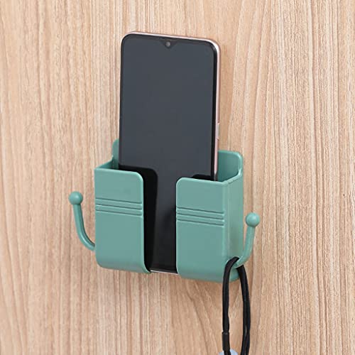 BYNNIX Wall-Mounted Storage Box, Multi-Function Plastic Cartoon Wall Mount Phone Holders with 2 Side Hooks for Kitchen Organizer