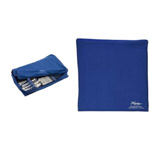 hagerty 19111 12-by-19-inch zippered drawer liner, blue & hagerty 19600 18-by-18-inch zippered holloware bag, blue