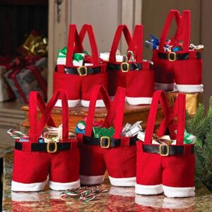 Christmas Decorations Gift Bags – Decorations for Bottles, Festive Bags Sweater Party Table decor - Santa Outfit Design, Christmas Tableware, Silverware Holders, Wine Bottle Bags, Candy Pouch Bag, Knife Spoon Fork Bag, Mini Christmas Stockings for Xmas Gi