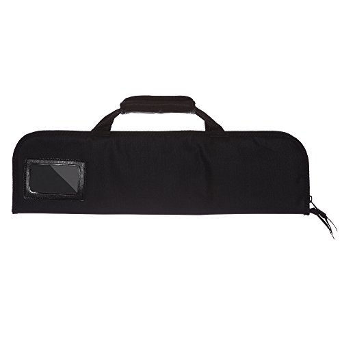 Ergo Chef Padded Chef Knife Case Roll with 5 pc 5 Pocket Bag w/5pc. Black Edge Guards