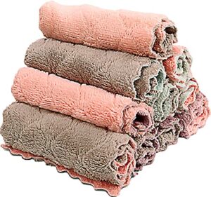 10 pack kitchen cloth, microfiber dish towels washcloths, super absorbent coral velvet dishtowels, premium cleaning cloths,non-stick oil quick dry dish towels, soft tea towels, table cleaning cloths.