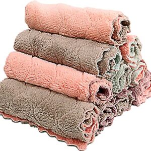 10 Pack Kitchen Cloth, Microfiber Dish Towels Washcloths, Super Absorbent Coral Velvet Dishtowels, Premium Cleaning Cloths,Non-Stick Oil Quick Dry Dish Towels, Soft Tea Towels, Table Cleaning Cloths.