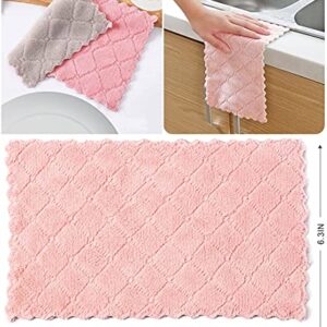 10 Pack Kitchen Cloth, Microfiber Dish Towels Washcloths, Super Absorbent Coral Velvet Dishtowels, Premium Cleaning Cloths,Non-Stick Oil Quick Dry Dish Towels, Soft Tea Towels, Table Cleaning Cloths.