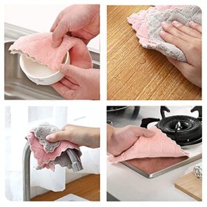 10 Pack Kitchen Cloth, Microfiber Dish Towels Washcloths, Super Absorbent Coral Velvet Dishtowels, Premium Cleaning Cloths,Non-Stick Oil Quick Dry Dish Towels, Soft Tea Towels, Table Cleaning Cloths.