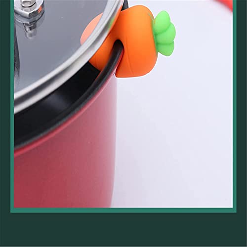 Silicone Spill Proof Lid Lifters Cute Carrot Shaped Small Soft Heat Pot Pan Saucepan Lid Holder Fun Kitchen Gadgets Deft Design