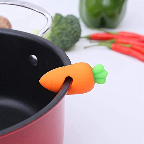 Silicone Spill Proof Lid Lifters Cute Carrot Shaped Small Soft Heat Pot Pan Saucepan Lid Holder Fun Kitchen Gadgets Deft Design