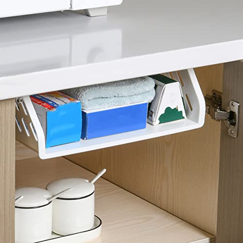 Zerodeko 3 pcs Basket Bathroom Organizer Hidden Hollow Bin Shelves Office Kitchen Small Under Sorting Pencil Drawer Cabinets Home Bedroom Desktop Objects Necessities Wall-mounted Cosmetics