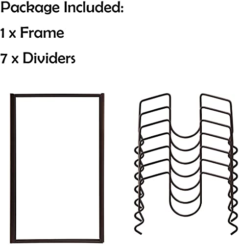 Toplife Adjustable 7+ Lids Organizer Rack + 10+ Bakeware Organizer Rack for Kitchen Cabinet and Counter, Brown