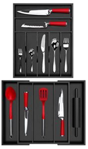 royal craft wood black basic silverware drawer organizer and expandable utensil drawer organizer