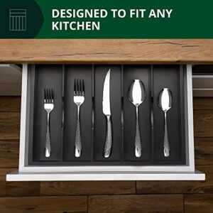 ROYAL CRAFT WOOD Black Basic Silverware Drawer Organizer and Expandable Utensil Drawer Organizer