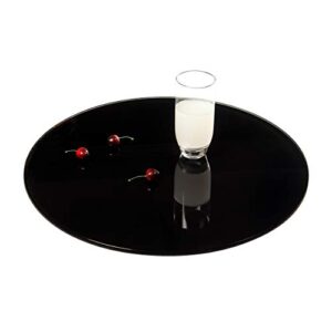 milan queenie lazy susan, medium, black glass