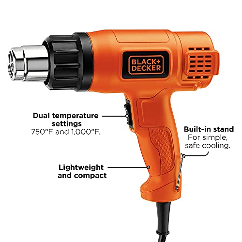 BLACK+DECKER Heat Gun, 1350 Watt, Dual Temperature Settings, Corded (HG1300)