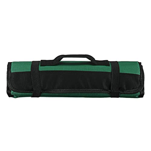 shamjina Chef Case Roll Bag Cutter Edge Guards Chef Storage Bag 3 Colors Organizer - Green, 35.5x13.5cm