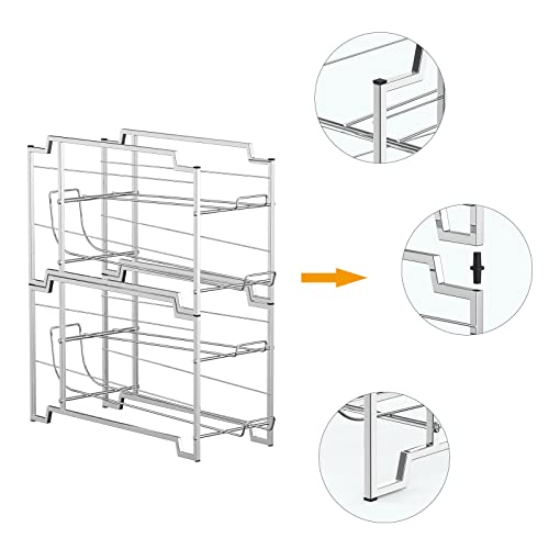 Soda Can Organizer for Refrigerator Stackable Beverage Can Dispenser Can Organizer for Pantry Can Holder Kitchen Cabinet Countertop 2 Pack