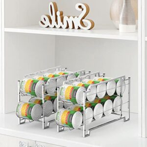 Soda Can Organizer for Refrigerator Stackable Beverage Can Dispenser Can Organizer for Pantry Can Holder Kitchen Cabinet Countertop 2 Pack