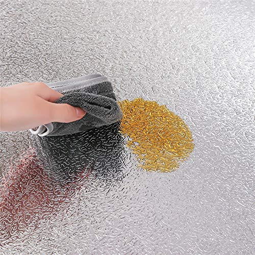 Self Adhesive Vinyl Aluminum Foil Contact Paper for Kitchen Countertop Backsplash Wall Oil-proof Heat Resistant Waterpoof Stove Cupboard Cabinets Shelf Drawer Liner Sticker Wall Paper 15.7x78.7 Inches