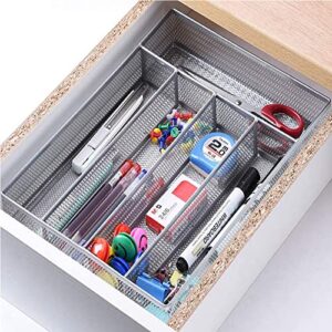 COSWE Silverware Tray for Drawer, Silverware Organizer, Metal Drawer Organizer Kitchen Utensils with Foam Feet Multi Compartments Cutlery Organizer in Drawer